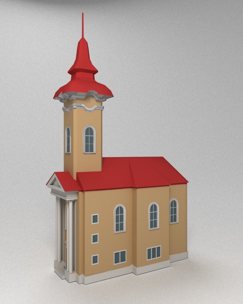 3D model 3D low poly model of church VR / AR / low-poly | CGTrader