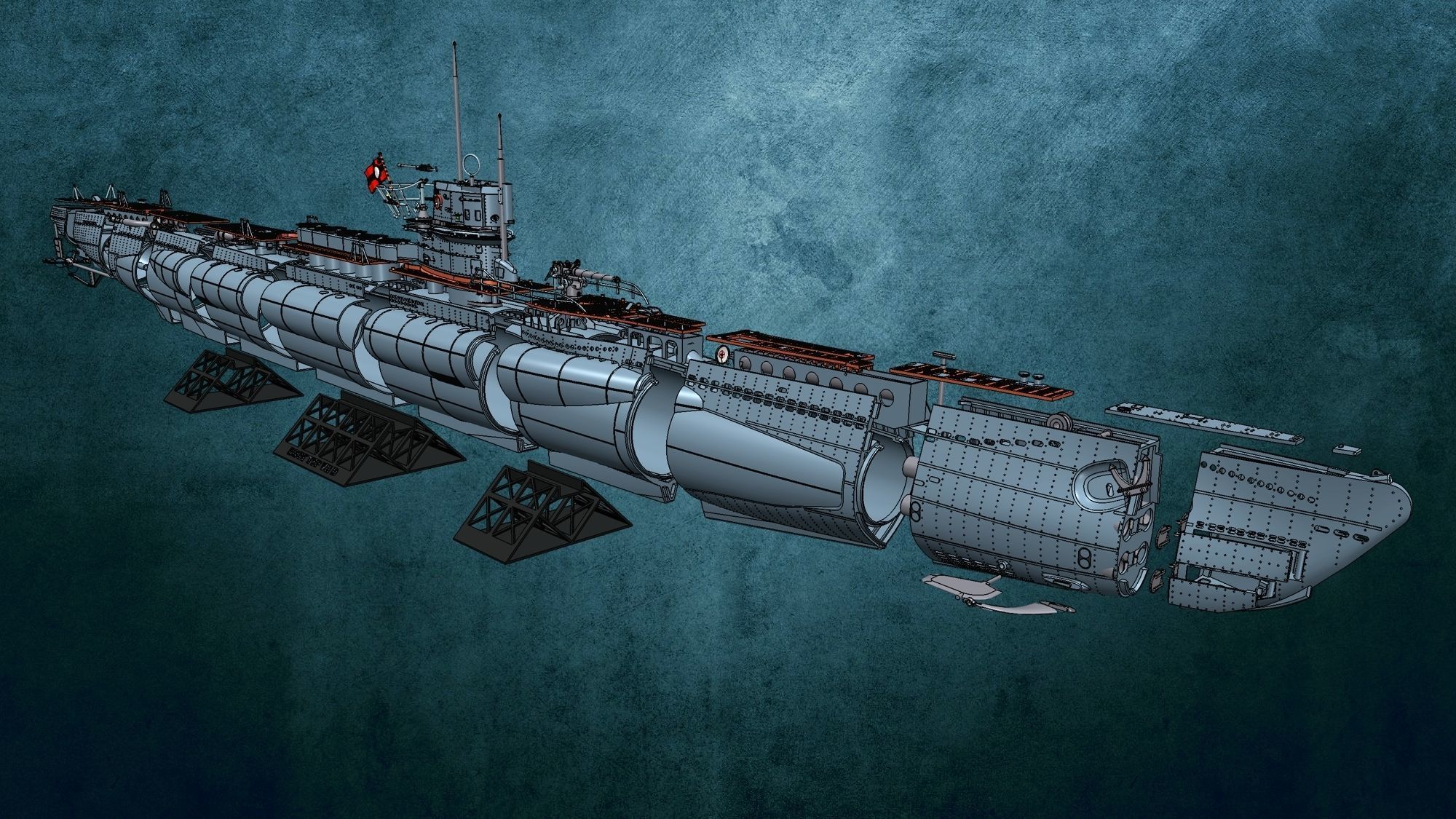 U-Boot TYP VII D 3D model 3D printable | CGTrader