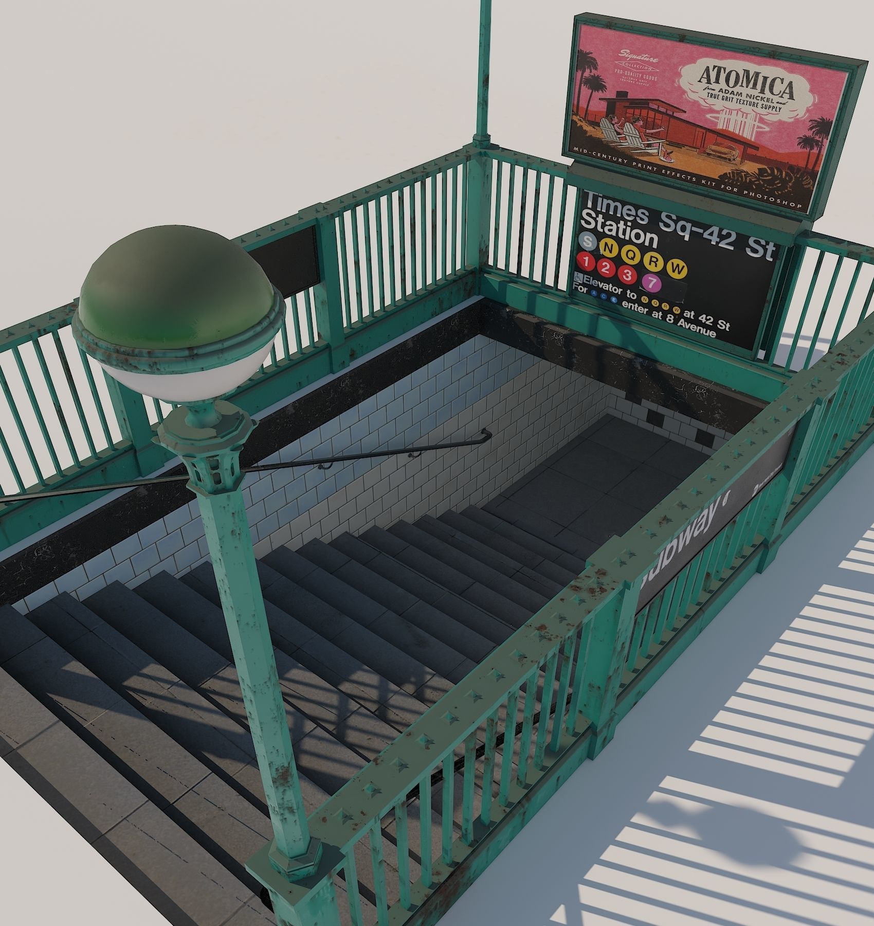 Subway Entrance NYC Low-poly 3D model | CGTrader