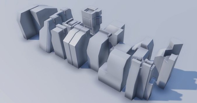 3D model futuristic architecture block jpn 01 VR / AR / low-poly | CGTrader
