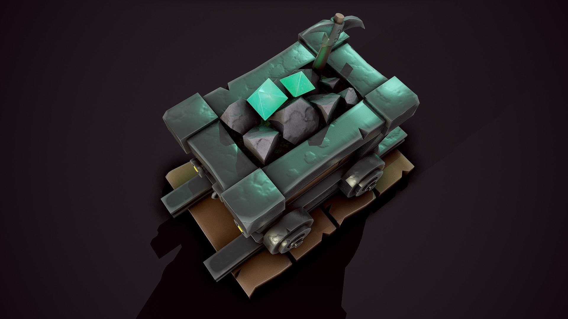Stylized Mine Cart - Tutorial Included 3D model | CGTrader