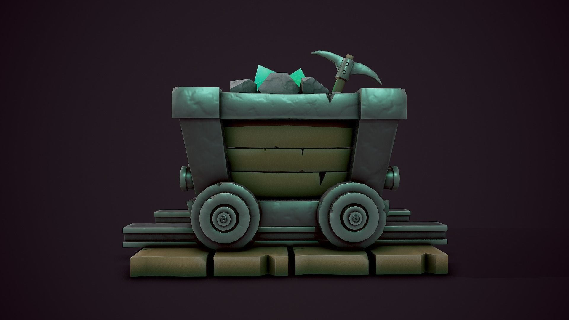 Stylized Mine Cart - Tutorial Included 3D model | CGTrader