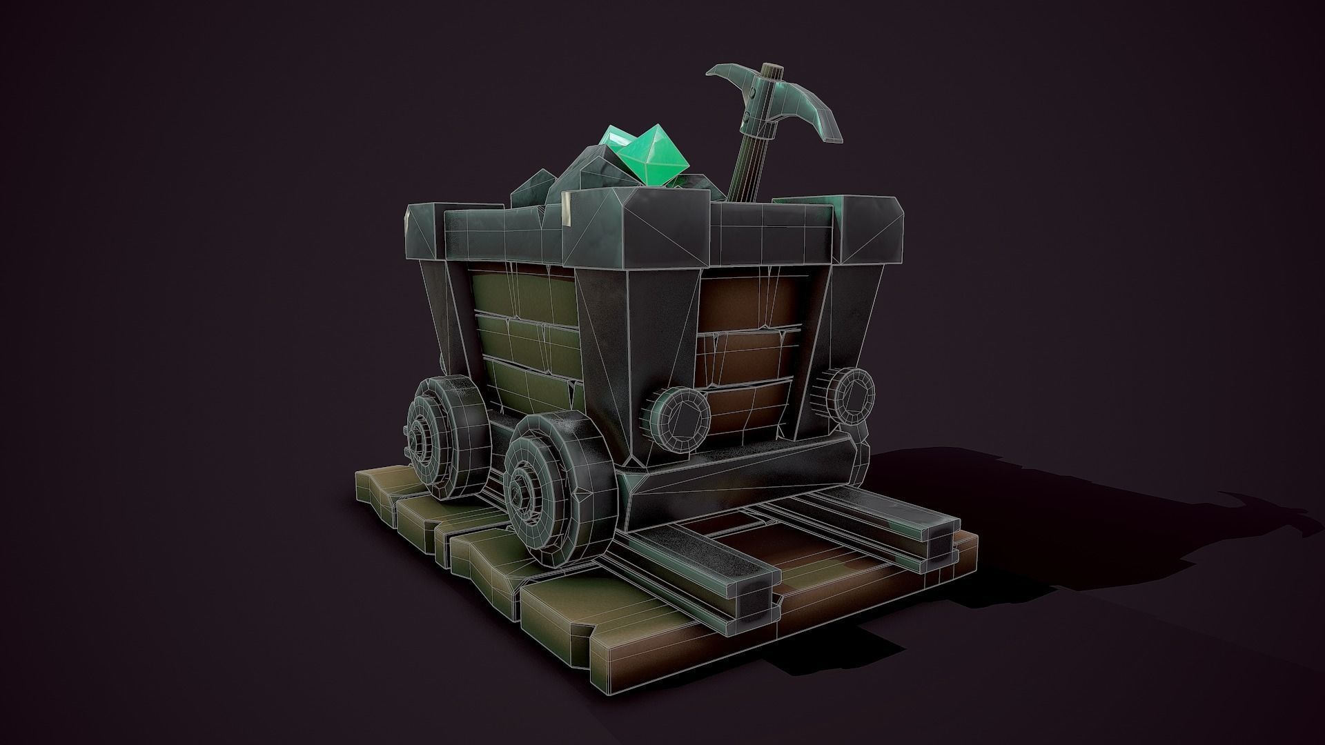 Stylized Mine Cart - Tutorial Included 3D model | CGTrader