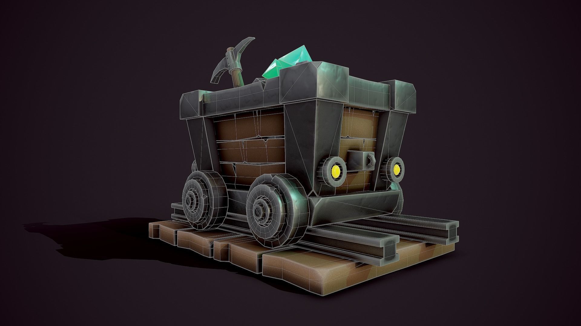 Stylized Mine Cart - Tutorial Included 3D model | CGTrader