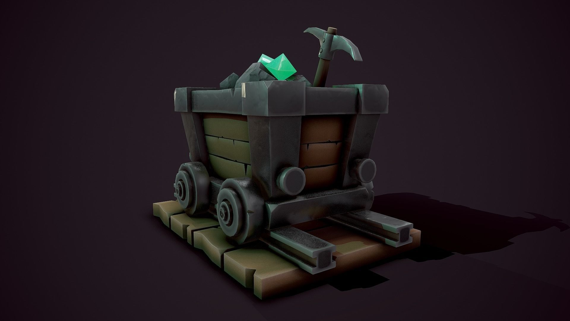 Stylized Mine Cart - Tutorial Included 3D model | CGTrader