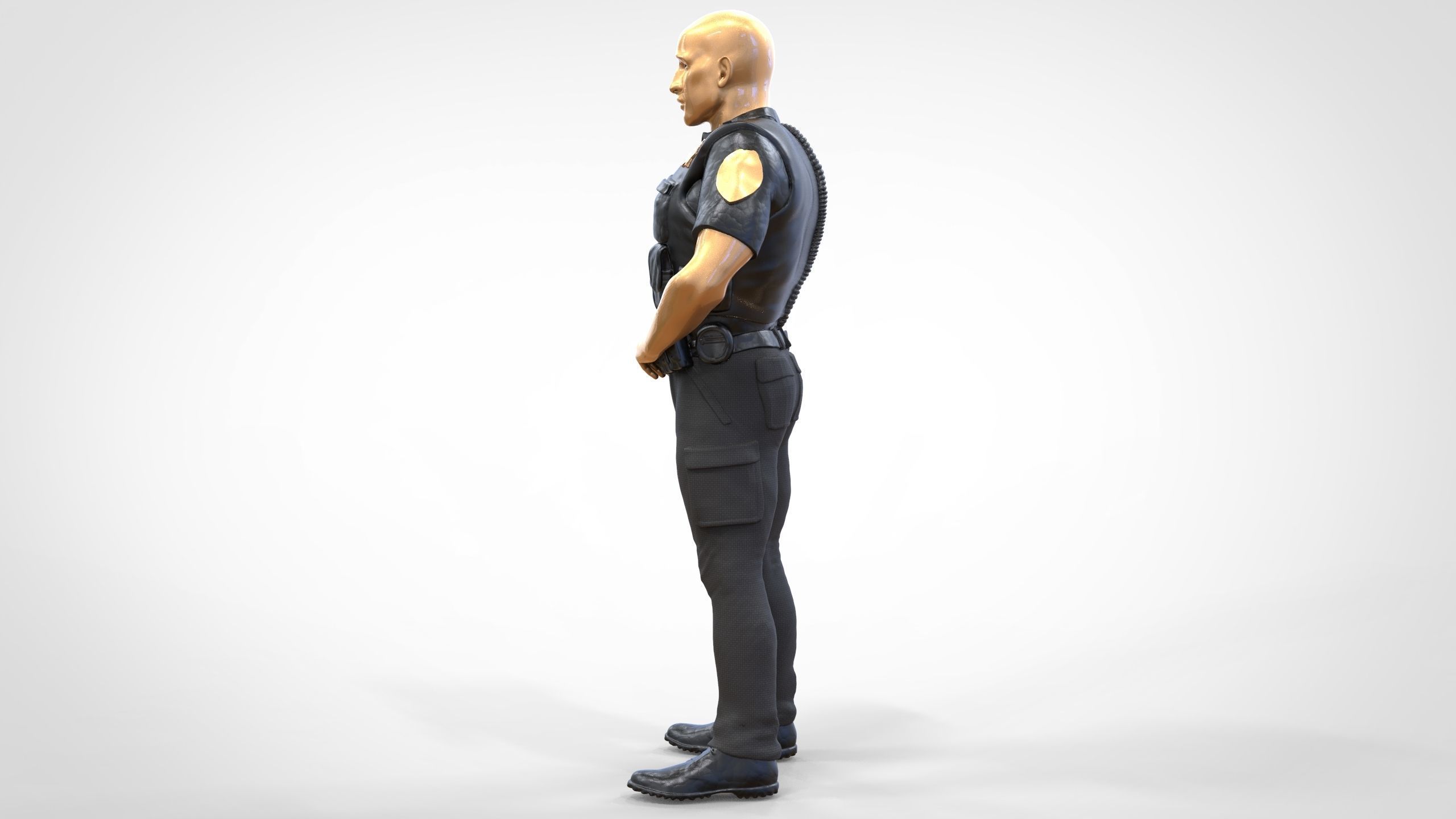 N1 American Police Officer Miniature Updated Pose 3D model 3D printable ...