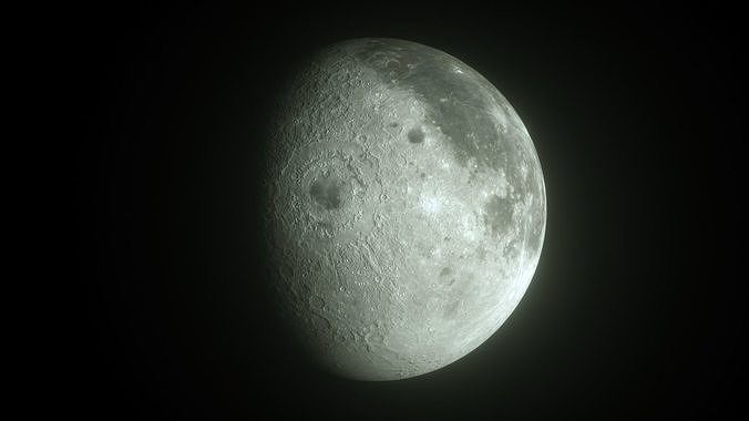 3D model Photorealistic Moon 16k textures - Low-poly 3D model VR / AR ...