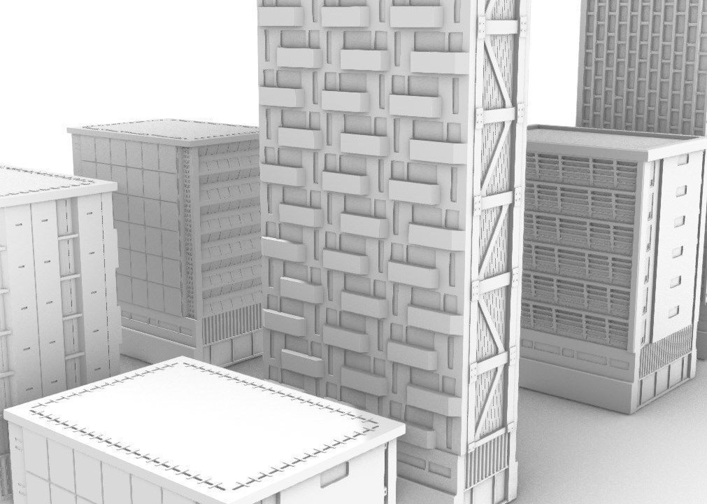 Modular Buildings Pack I - Modern-Cyberpunk 3D model 3D printable ...