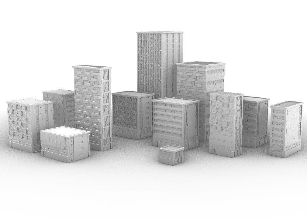 Modular Buildings Pack I - Modern-Cyberpunk 3D model 3D printable ...