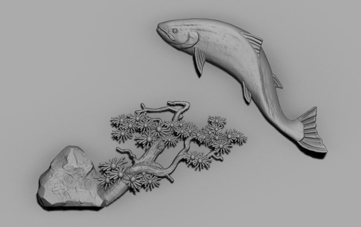 fish relief 3D model 3D printable | CGTrader