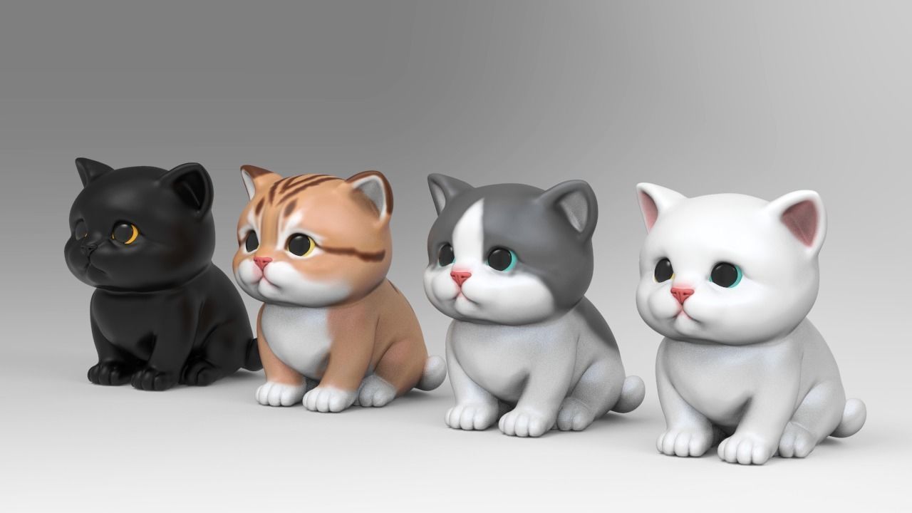 Cute Kitten STL 3D model 3D printable | CGTrader