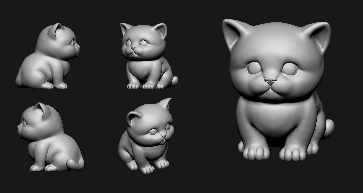 Cute Kitten STL 3D model 3D printable | CGTrader