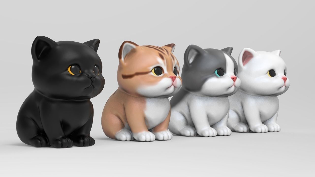 Cute Kitten STL 3D model 3D printable | CGTrader