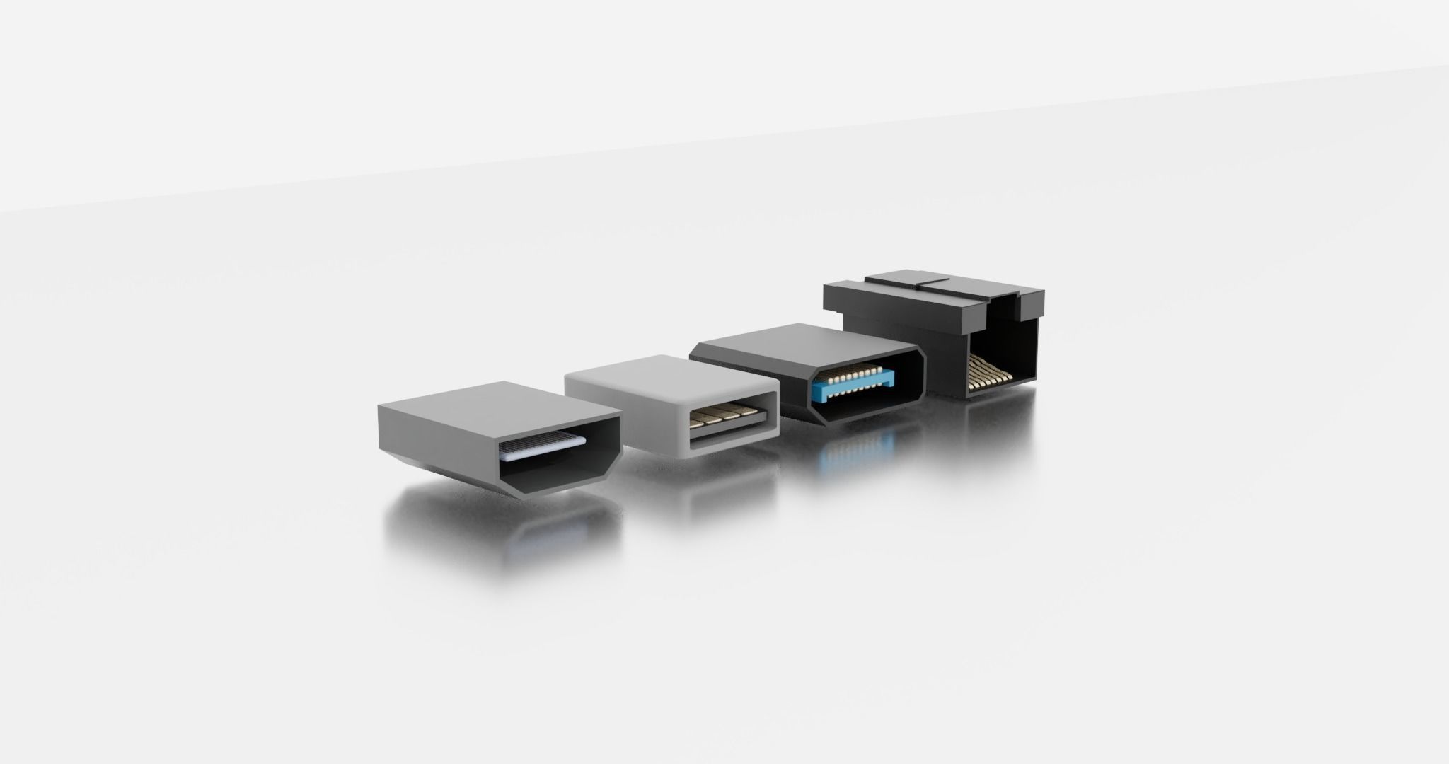 USB DisplayPort HDMI Ethernet 3D model | CGTrader