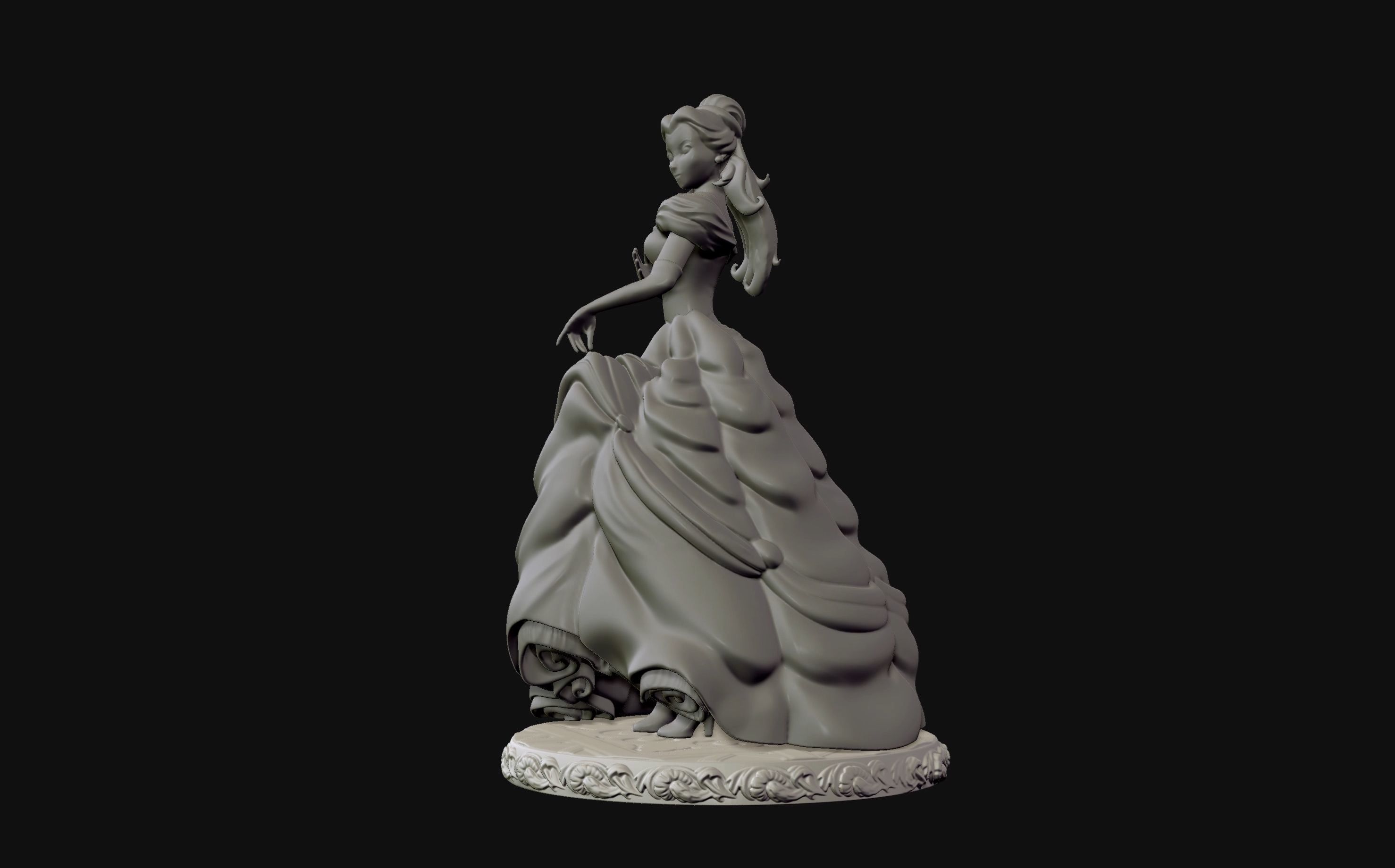 Beauty and the Beast - Belle - 3d print figure 3D model 3D printable ...