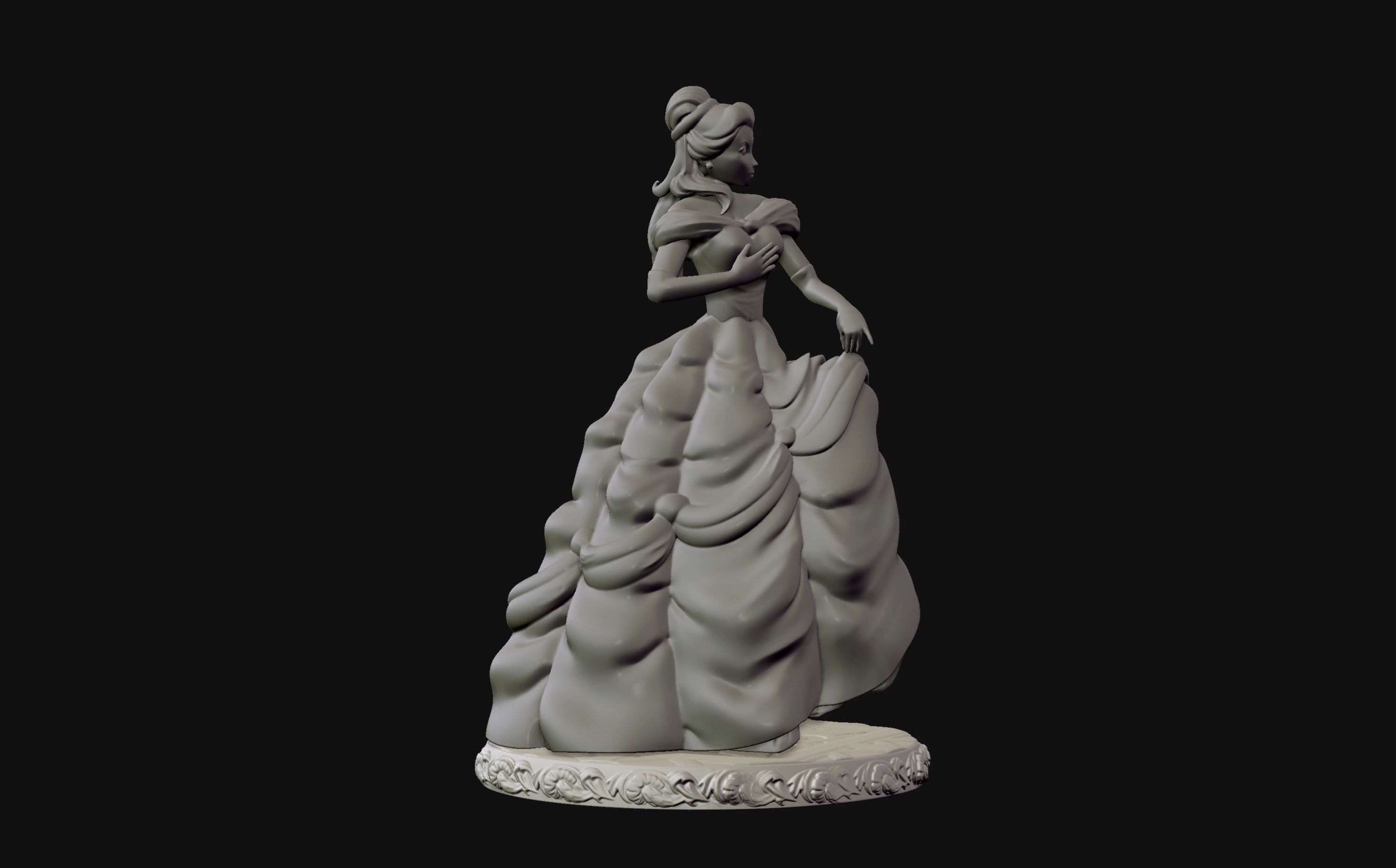 Beauty and the Beast - Belle - 3d print figure 3D model 3D printable ...