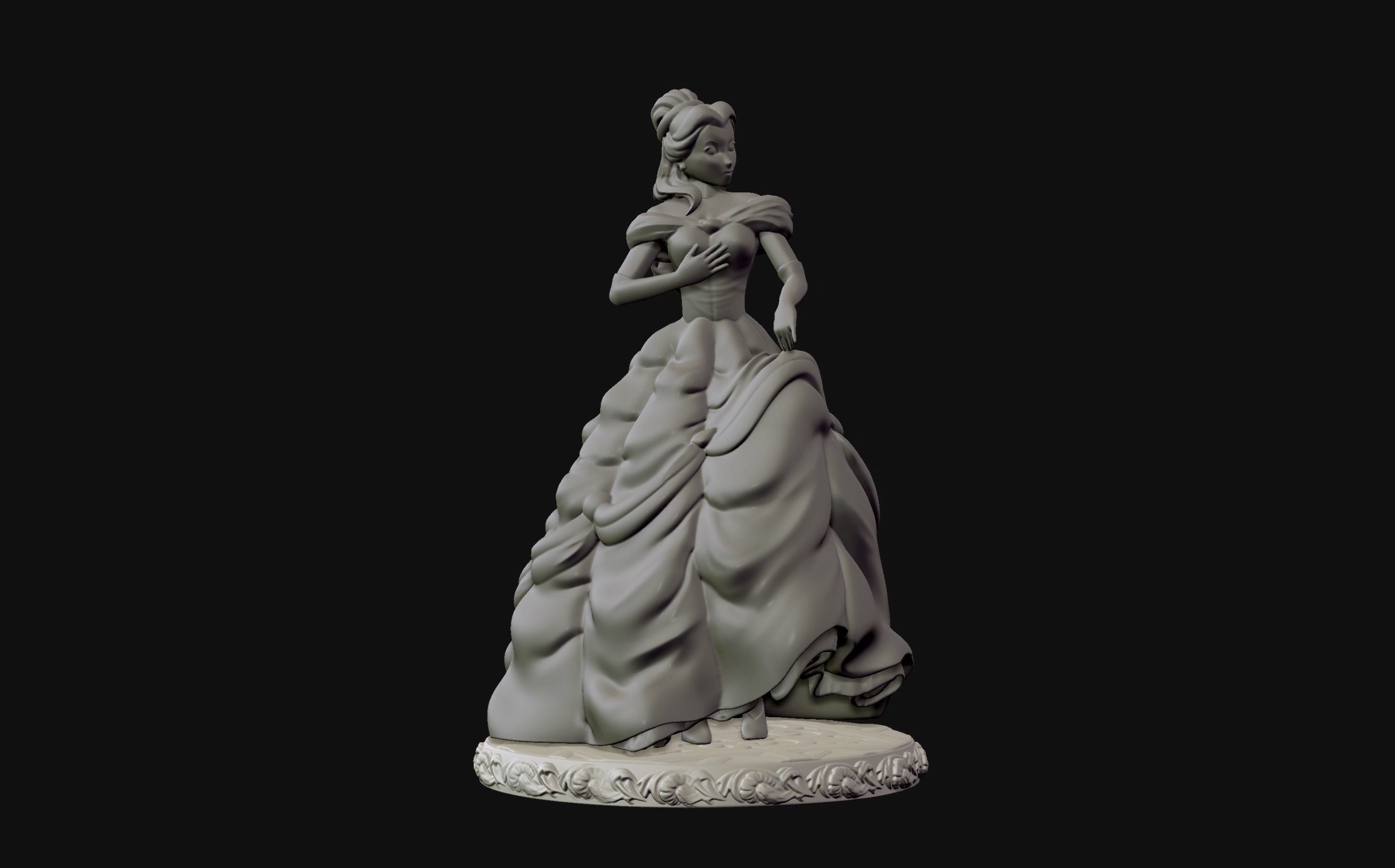 Beauty and the Beast - Belle - 3d print figure 3D model 3D printable ...