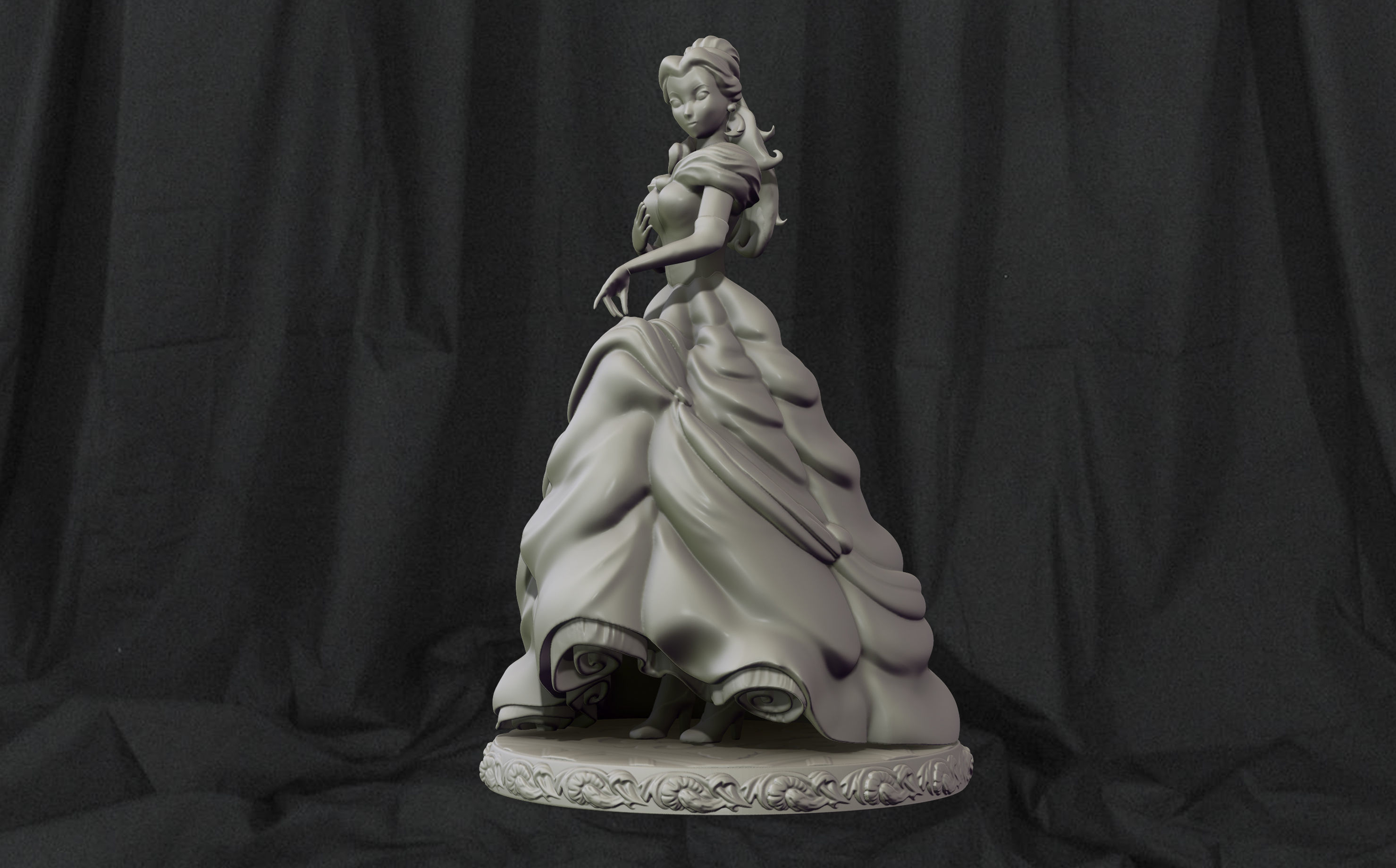 Beauty and the Beast - Belle - 3d print figure 3D model 3D printable ...