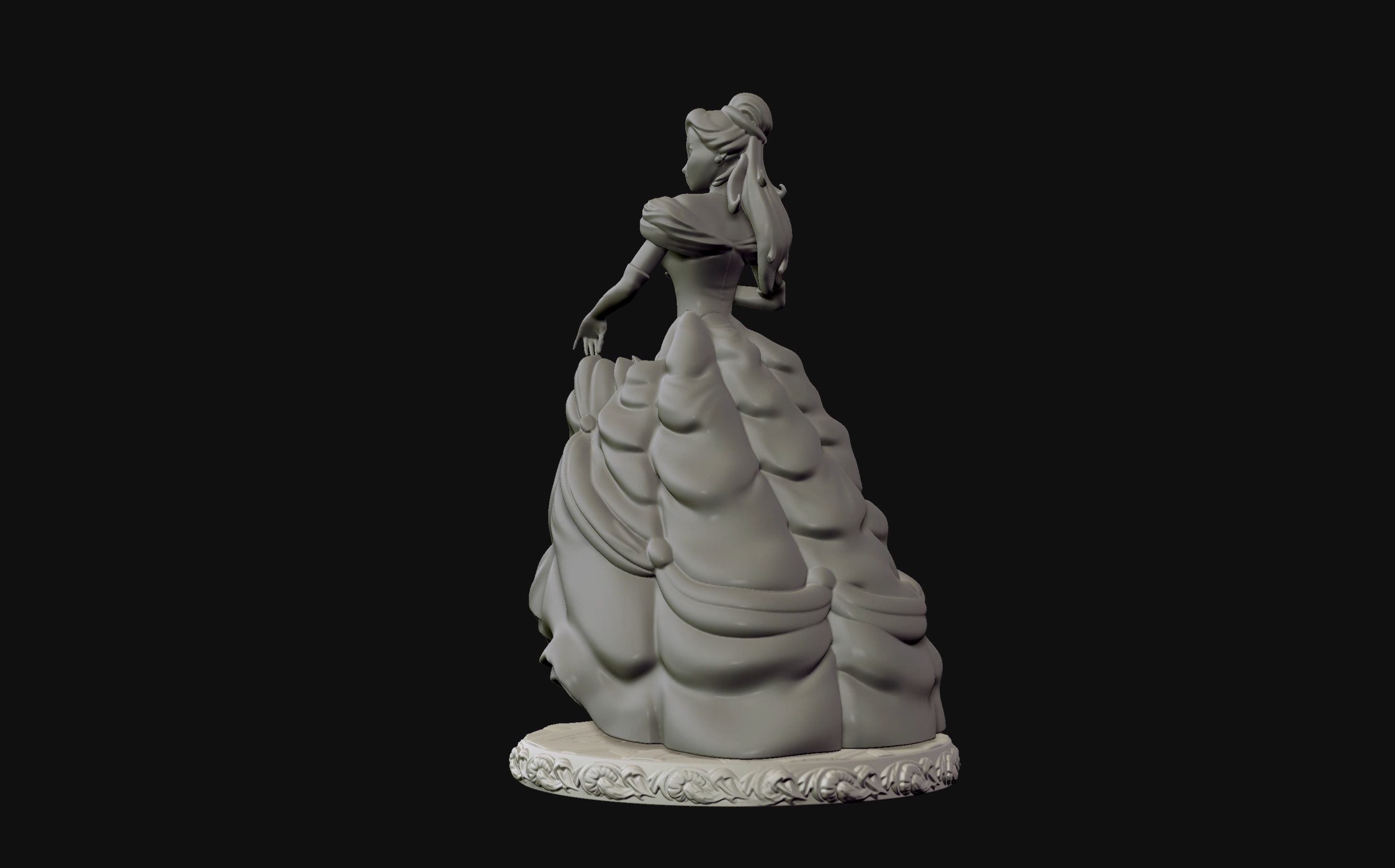 Beauty and the Beast - Belle - 3d print figure 3D model 3D printable ...