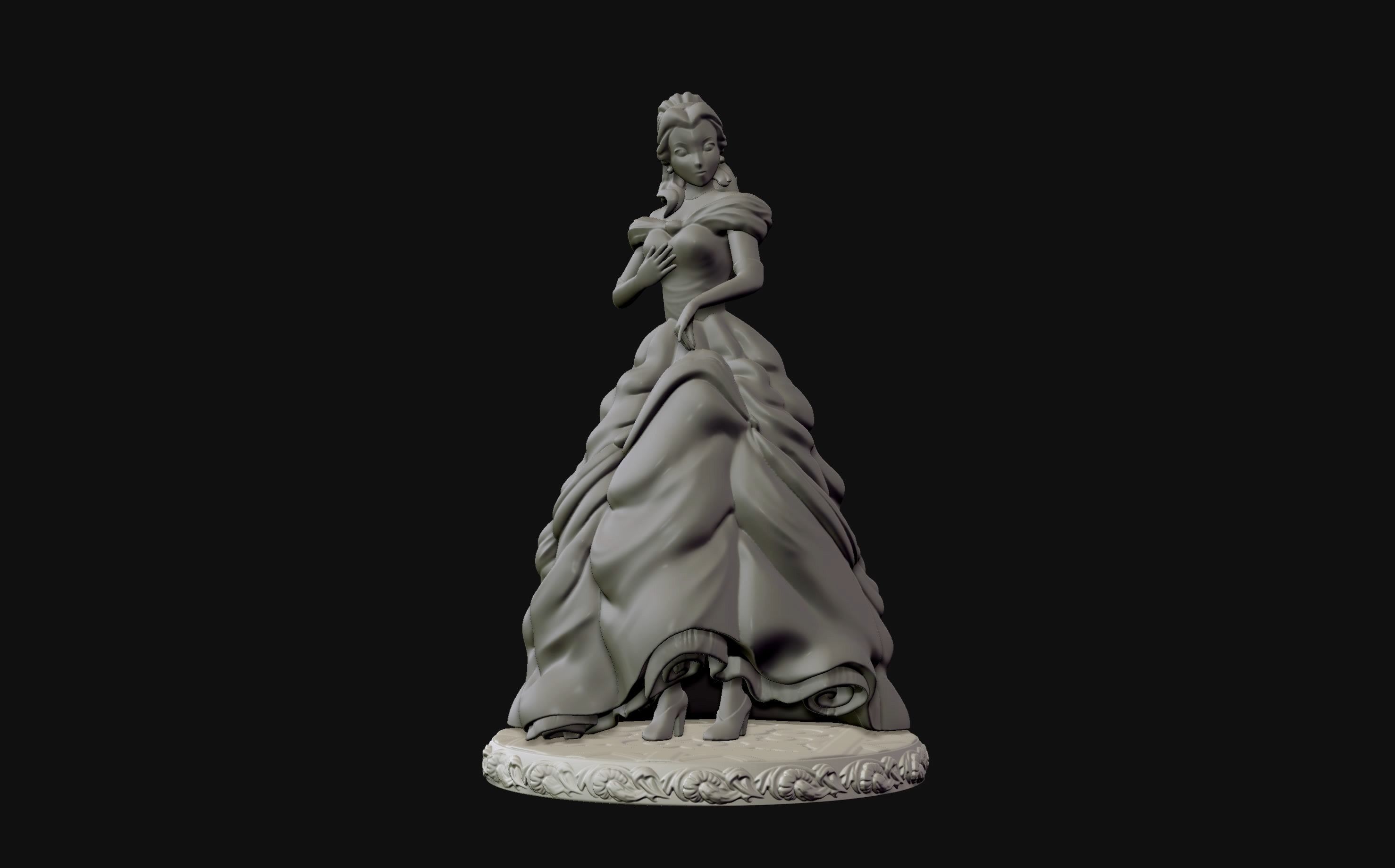 Beauty and the Beast - Belle - 3d print figure 3D model 3D printable ...