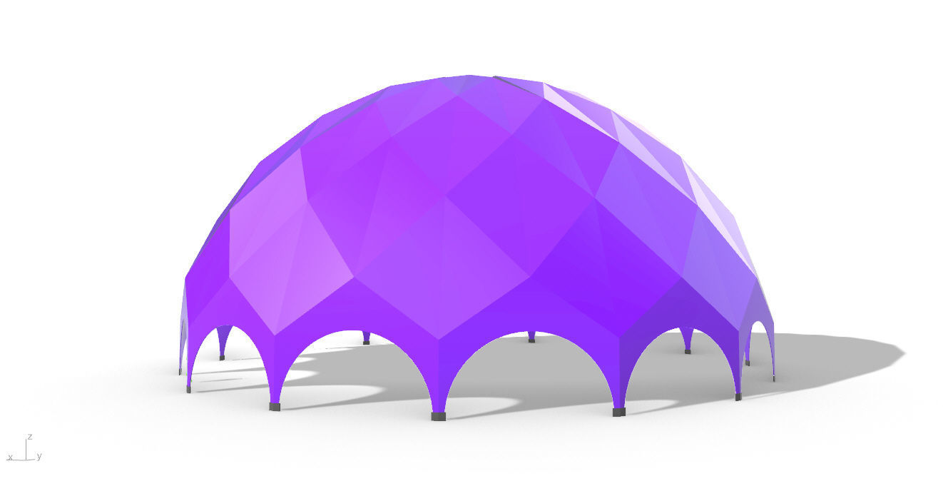 Solid Triangulated Dome Structure v2 3D model | CGTrader