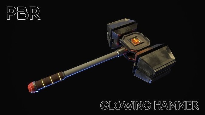 3D model Glowing hammer VR / AR / low-poly | CGTrader