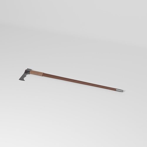 Ciupaga axe with wooden handle 3D model | CGTrader