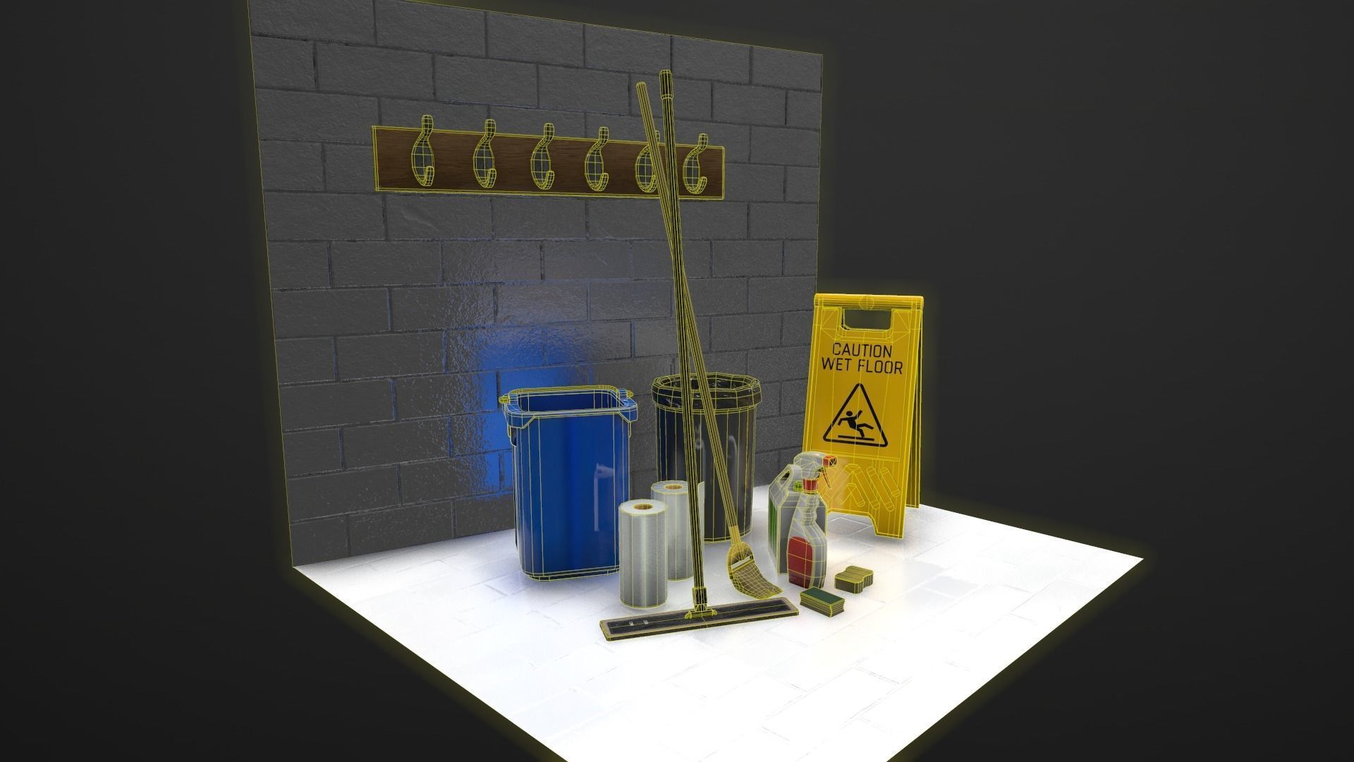 3D model GAME READY Janitor pack VR / AR / low-poly | CGTrader