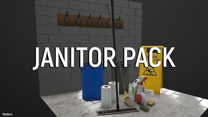 3D model GAME READY Janitor pack VR / AR / low-poly | CGTrader