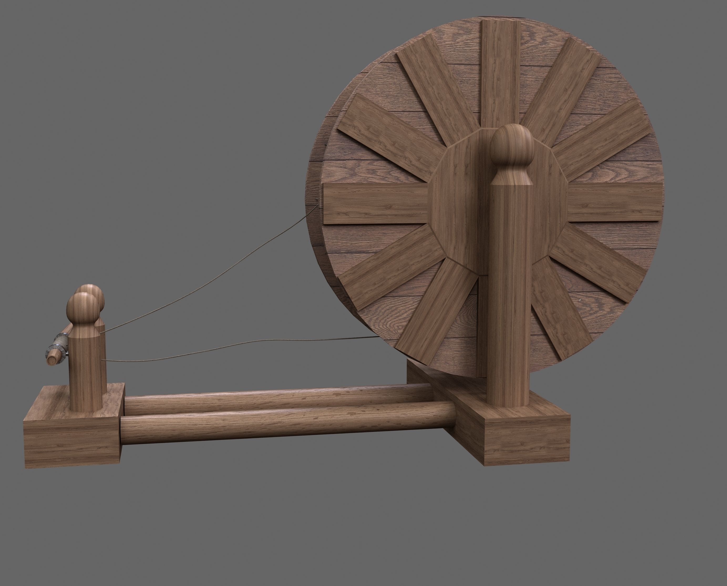3D model 3D Medieval Sheave - Spinning Wheel - Winder VR / AR / low ...