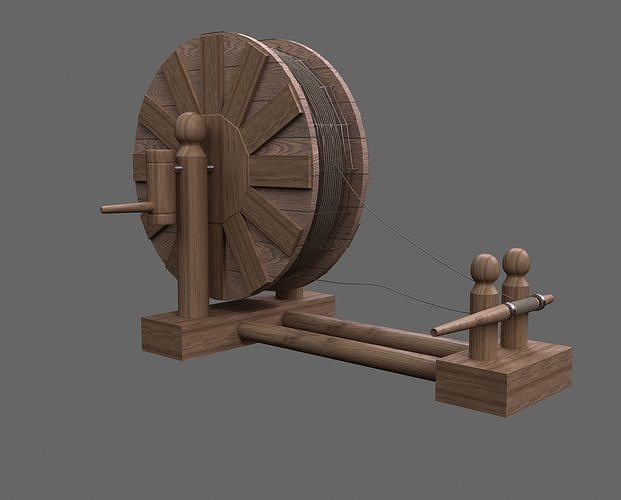 3D model 3D Medieval Sheave - Spinning Wheel - Winder VR / AR / low ...
