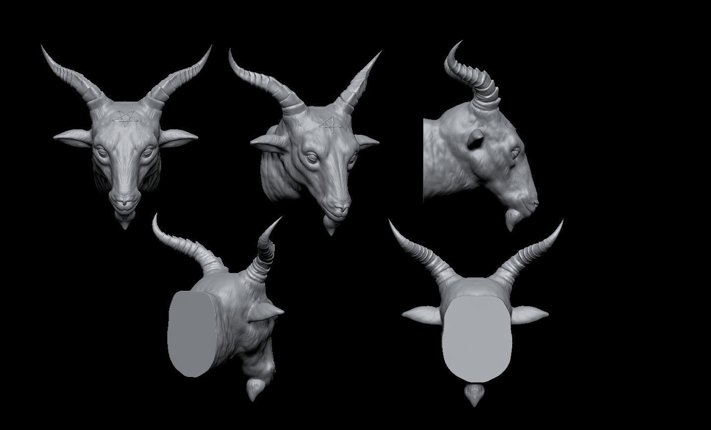 Baphomet Head 3D model 3D printable | CGTrader