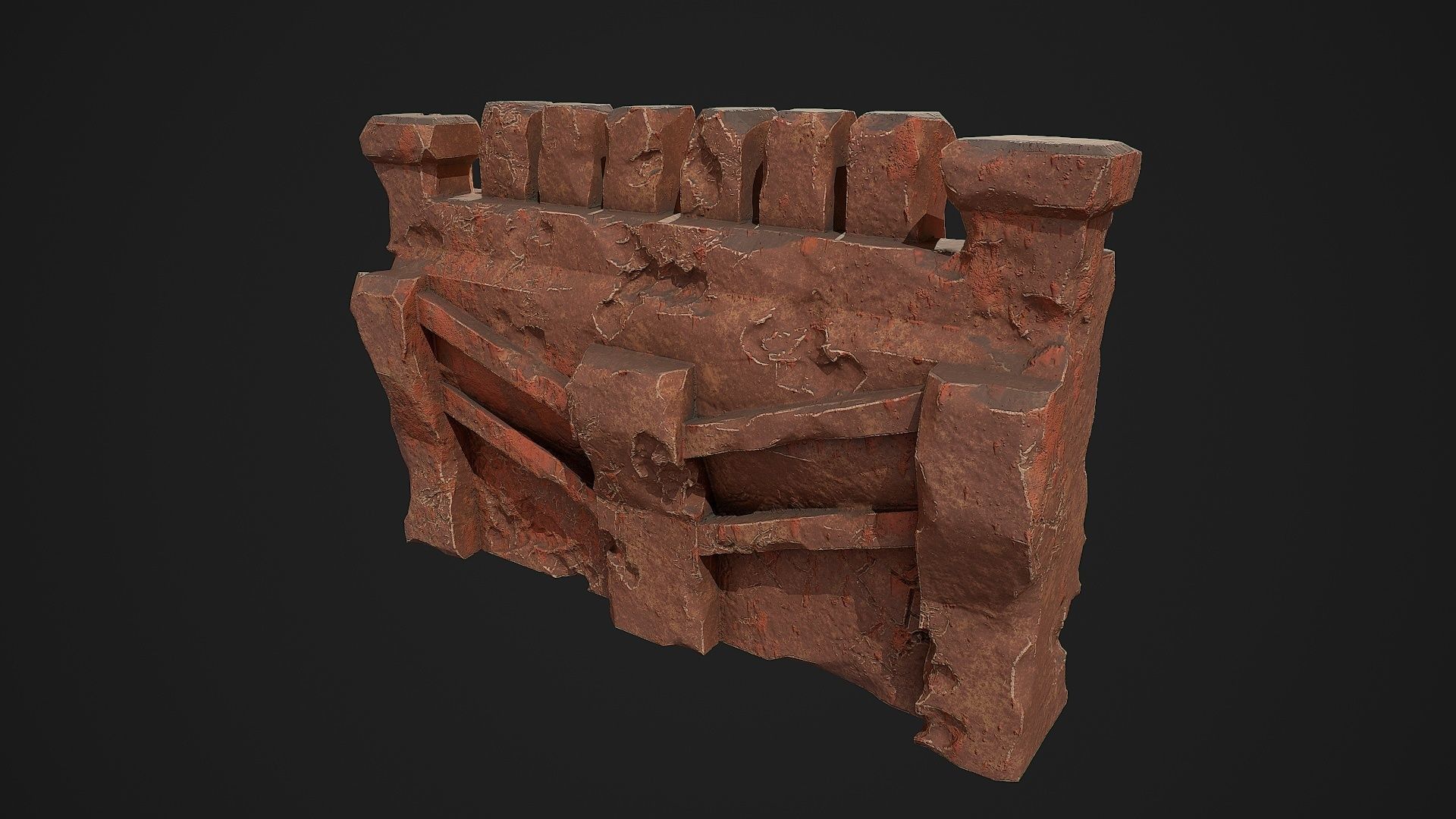 3D model Fantasy red rocky wall pattern VR / AR / low-poly | CGTrader
