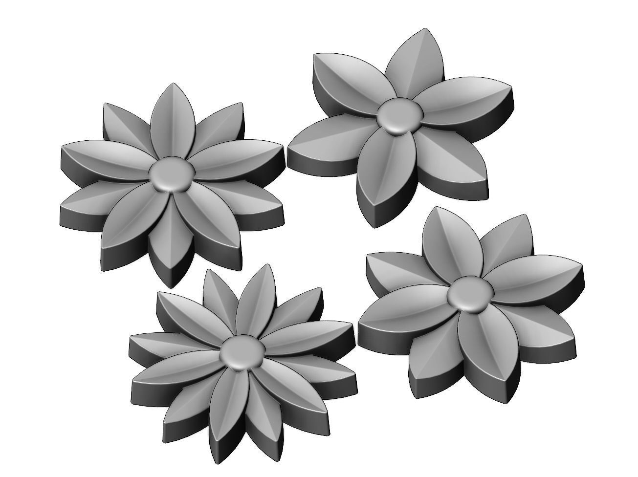 Square rosette relief 3D model 3D printable | CGTrader