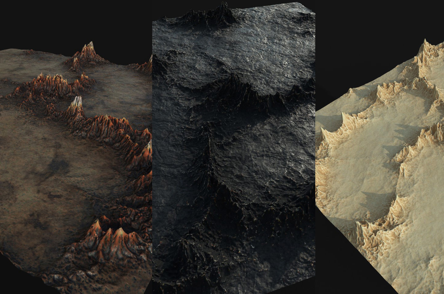 3D model Landscape Rock Soil Black Soil Terrain Texture Realistic VR ...