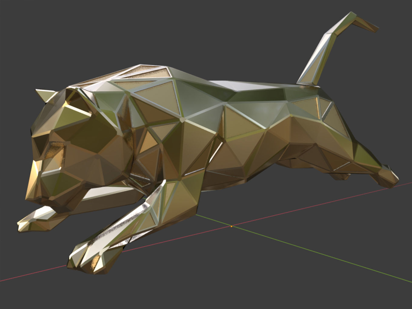 Polygonal Tiger Printable 3D model 3D printable | CGTrader