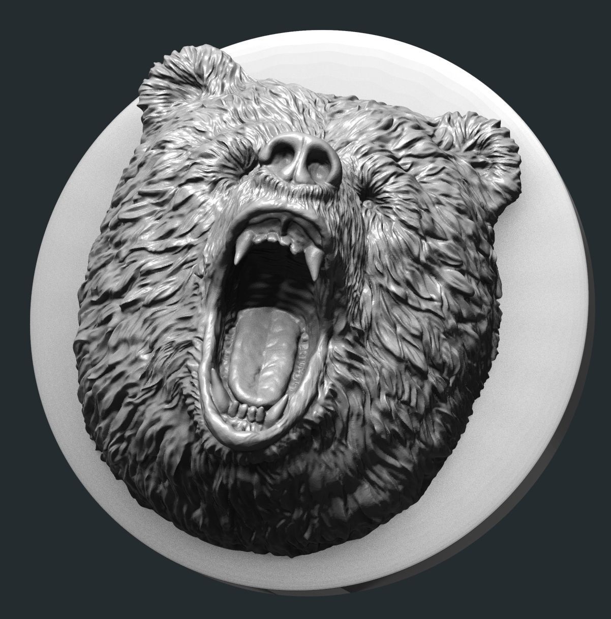 Bear bas-relief 3D model 3D printable | CGTrader