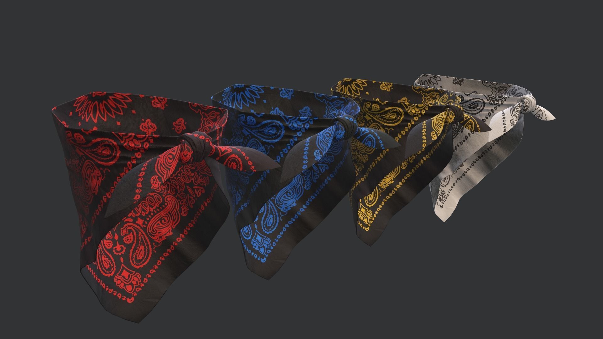 3D model Bandanas two paisley VR / AR / low-poly | CGTrader