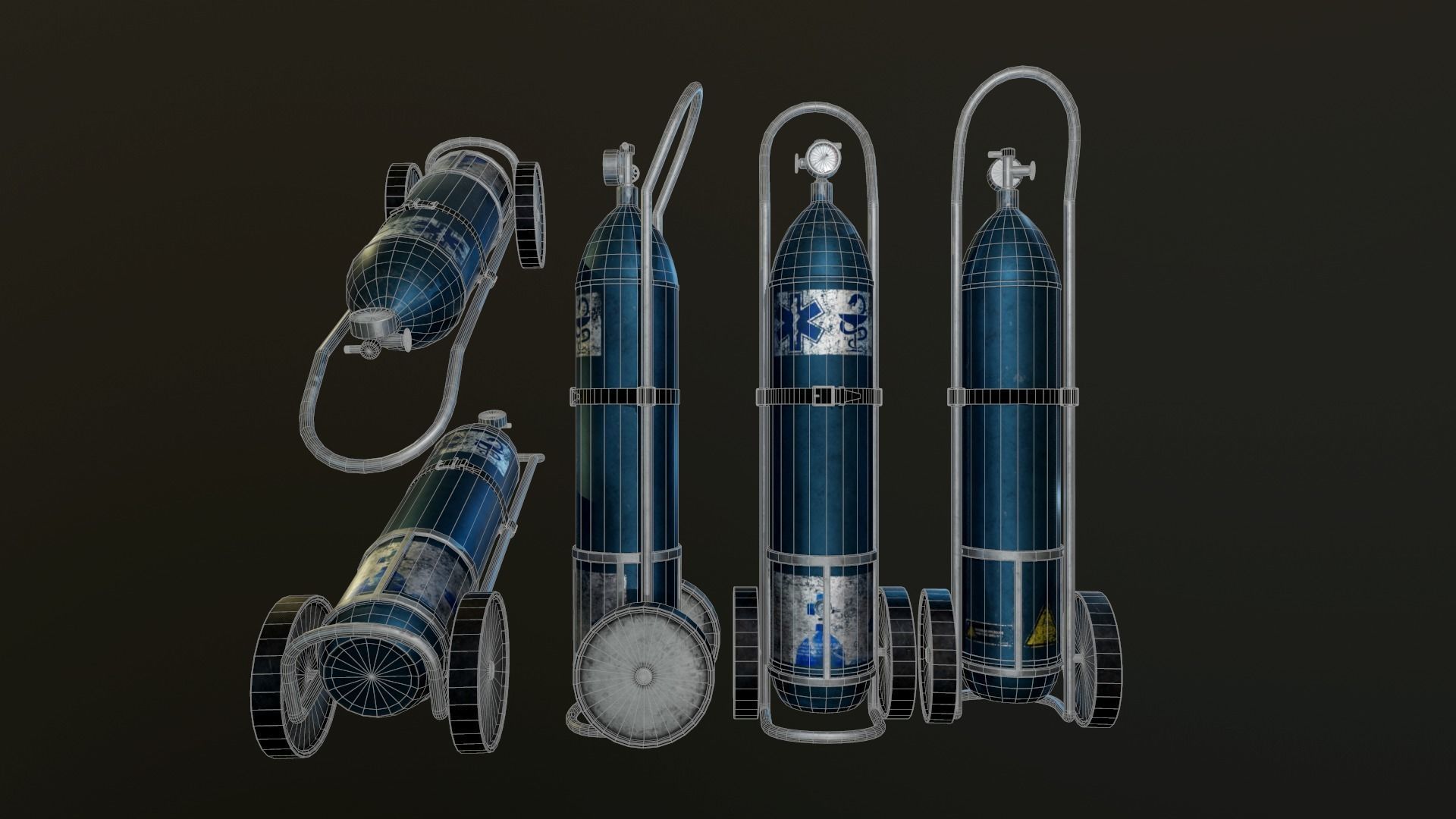 Oxygen Cylinder free VR / AR / low-poly 3D model | CGTrader