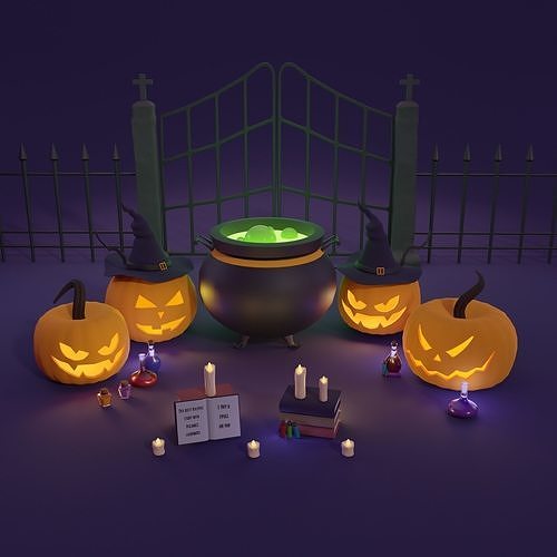 3D model Halloween illustration VR / AR / low-poly | CGTrader