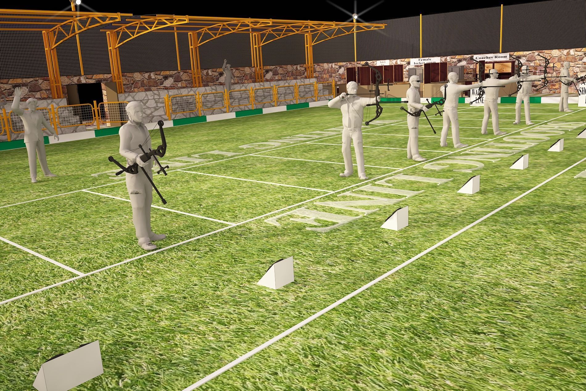 3D archery site with full details and realistic standards 3D model ...