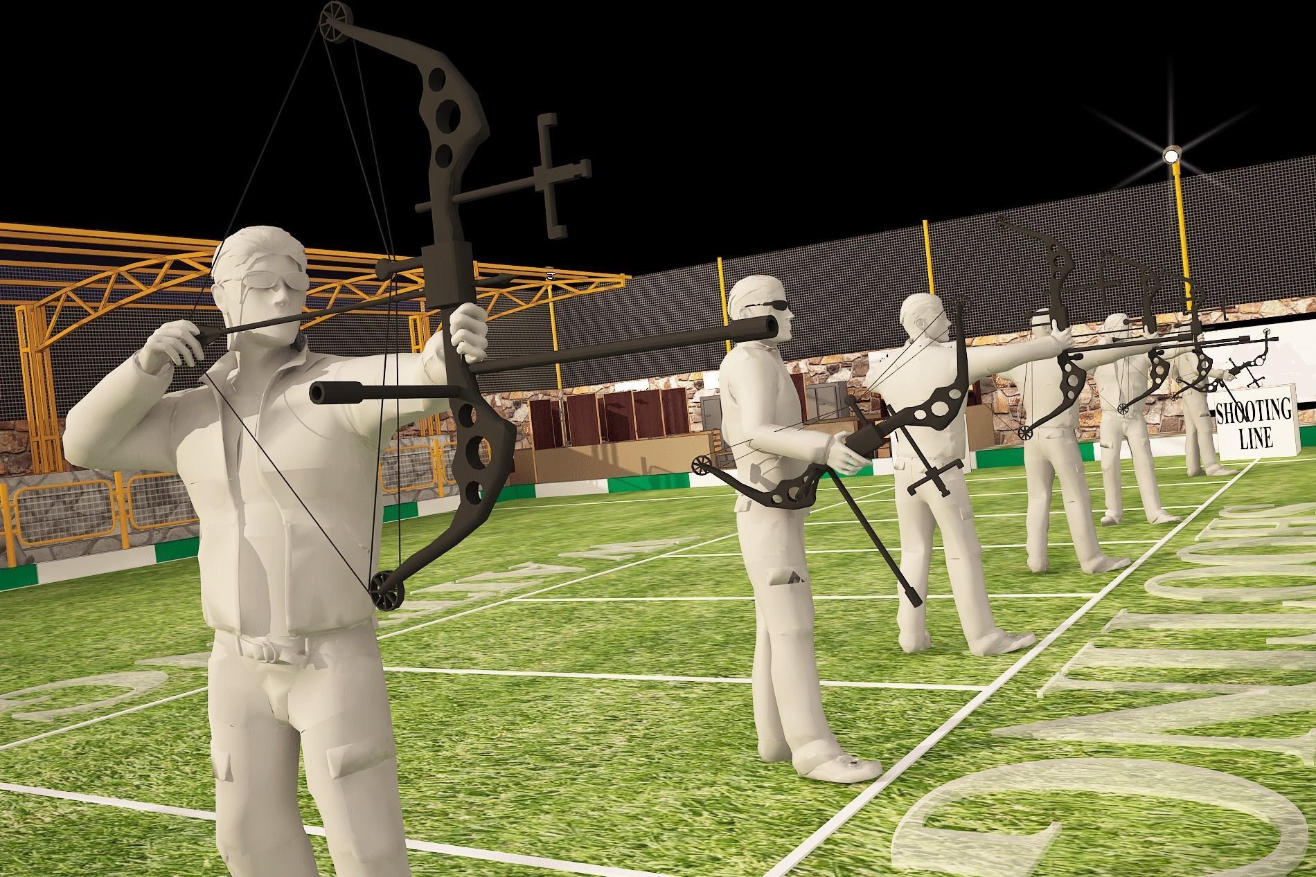 3D archery site with full details and realistic standards 3D model ...