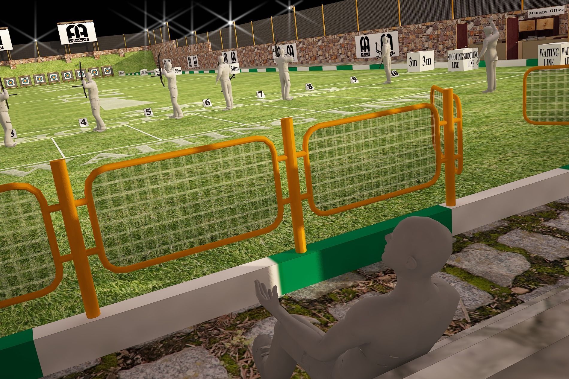 3D archery site with full details and realistic standards 3D model ...