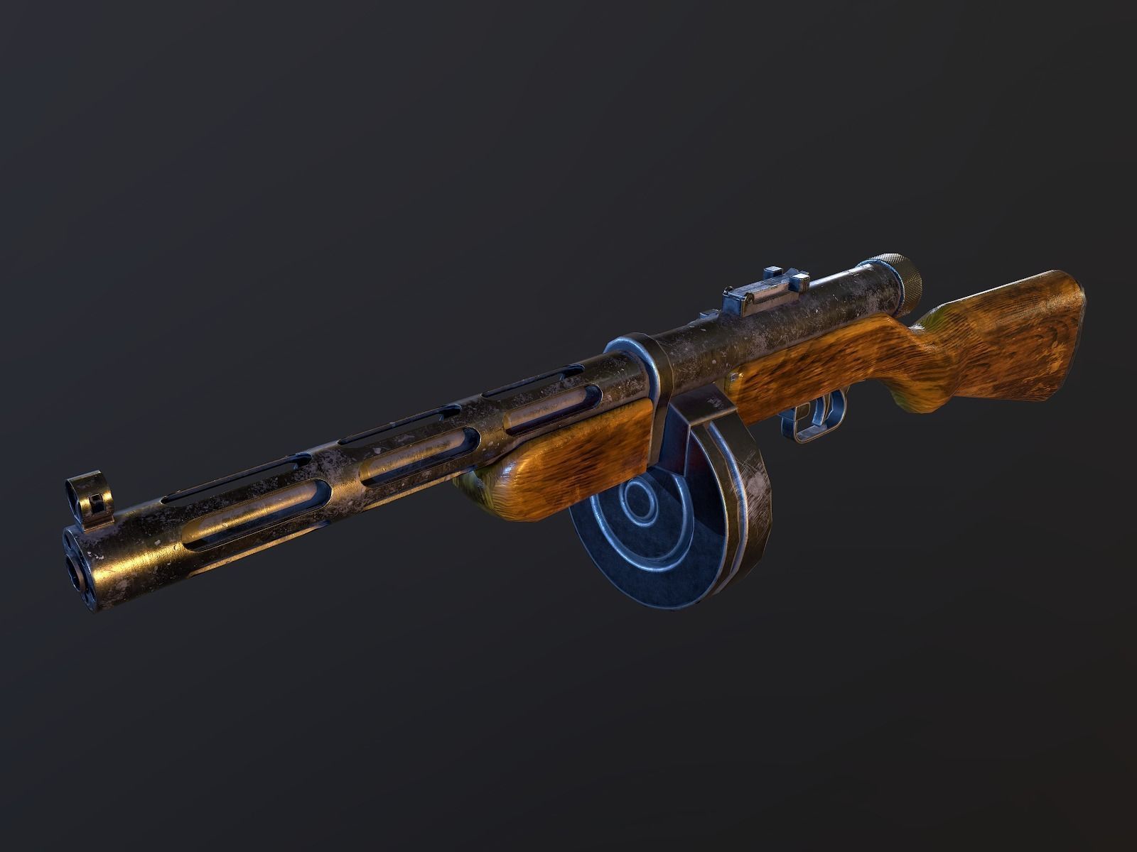 3D model PPD40 soviet ww2 machine gun pbr VR / AR / low-poly | CGTrader