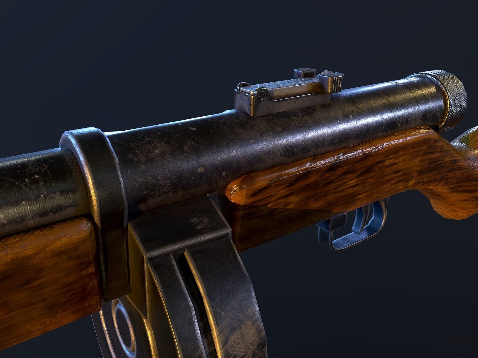 3D model PPD40 soviet ww2 machine gun pbr VR / AR / low-poly | CGTrader