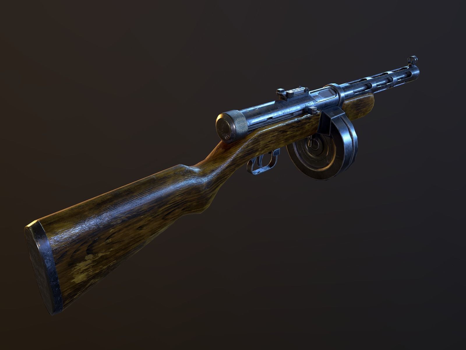 3D model PPD40 soviet ww2 machine gun pbr VR / AR / low-poly | CGTrader