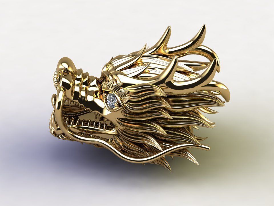 Head Dragon China dragon with cad file 3dm and STL 3D model | CGTrader