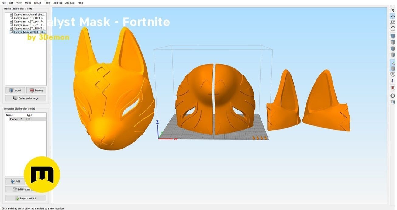 Fortnite Catalyst Mask 3D model 3D printable | CGTrader