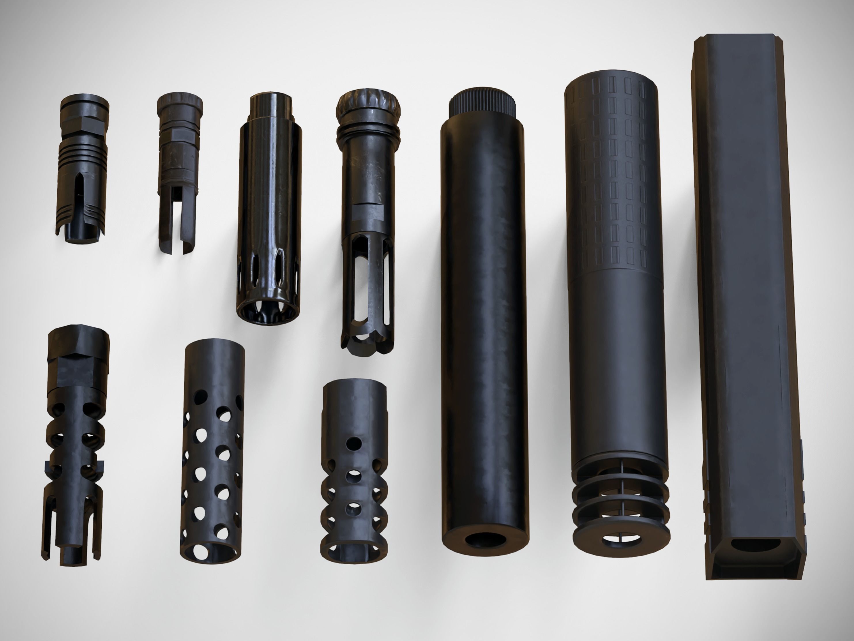 3D model Weapon Customization Pack - 57 Attachments - Gun - PBR VR / AR ...