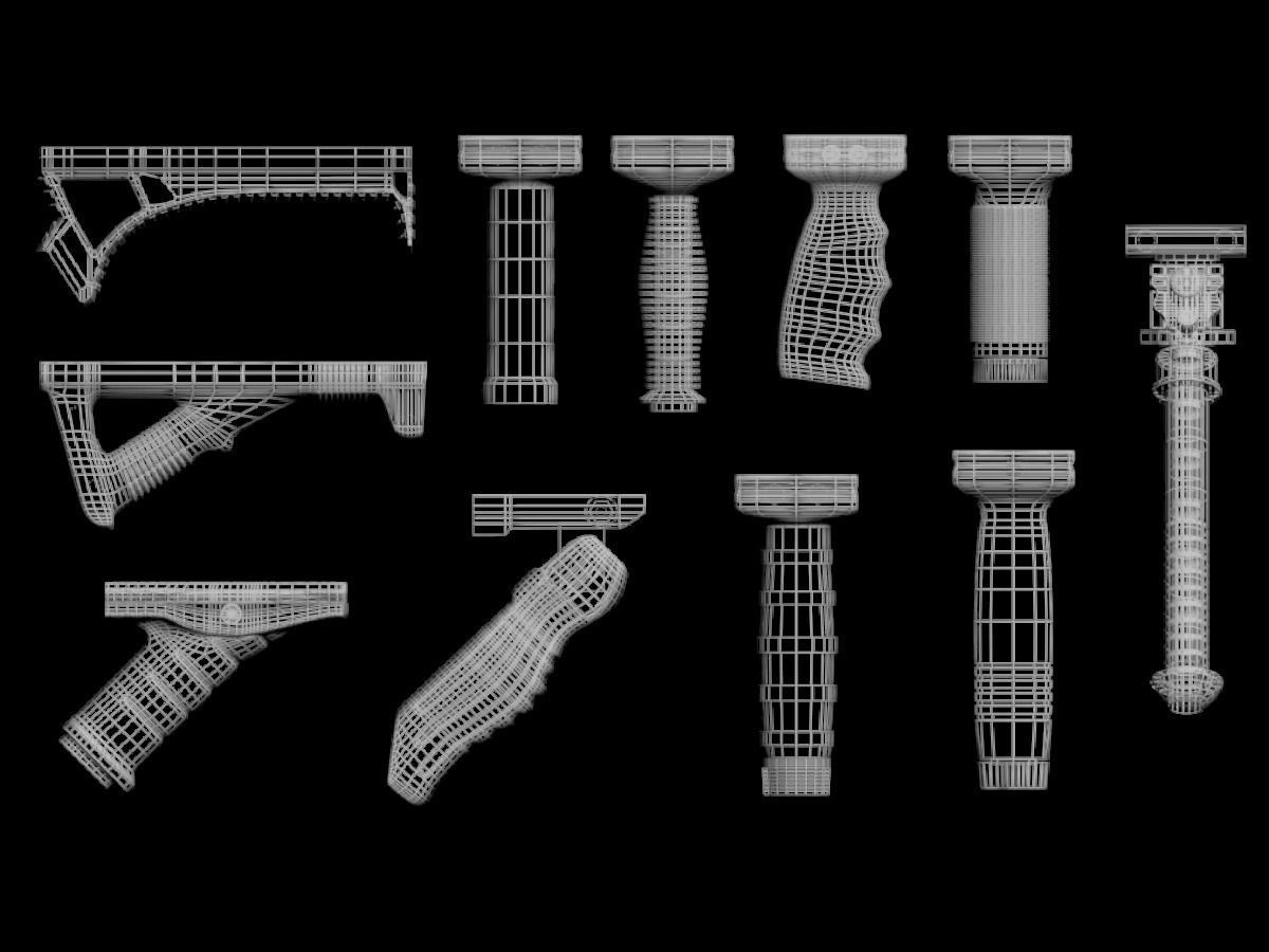 3D model Weapon Customization Pack - 57 Attachments - Gun - PBR VR / AR ...
